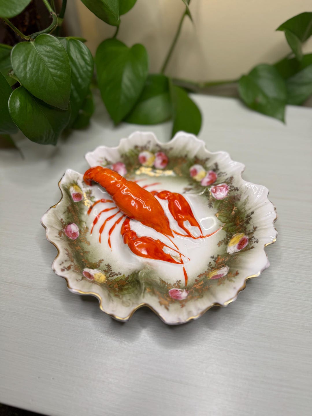 Antique Victoria Austria Lobster Dish | 3D Relief Divided Porcelain ...