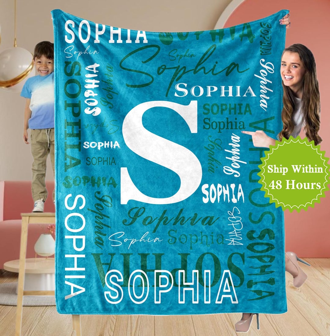 Personalized Baby Blanket With Name, Custom Baby Name Blanket, Monogram ...
