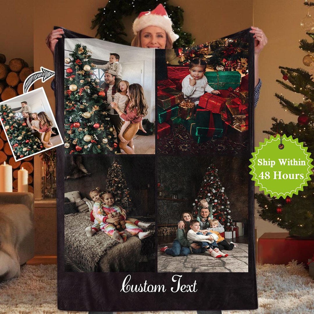 Personalized Photo Blanket, Photo Blanket With Text, Custom Photo ...