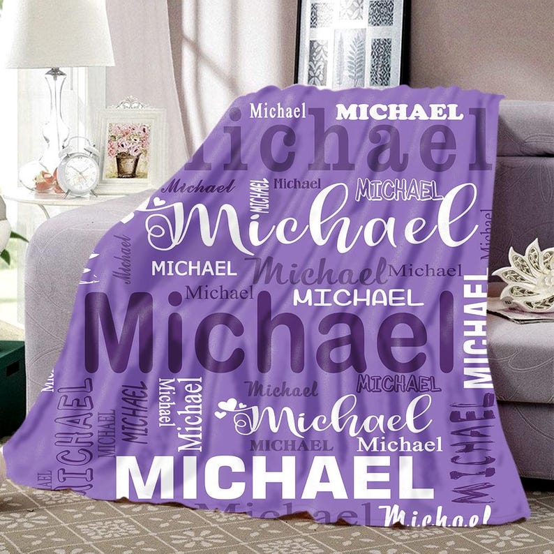 Personalized Name Blanket for Kid, Custom Name Baby Blankets, Baby Name ...