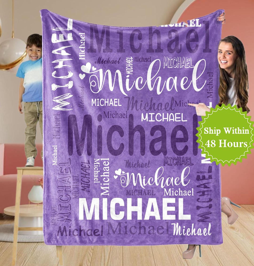 Personalized Name Blanket for Kid, Custom Name Baby Blankets, Baby Name ...