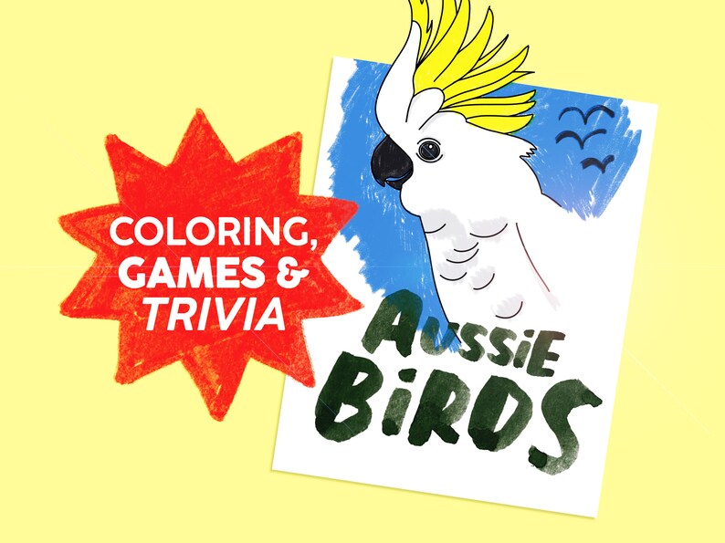Australian Birds: Printable Coloring, Games & Trivia Book - Etsy
