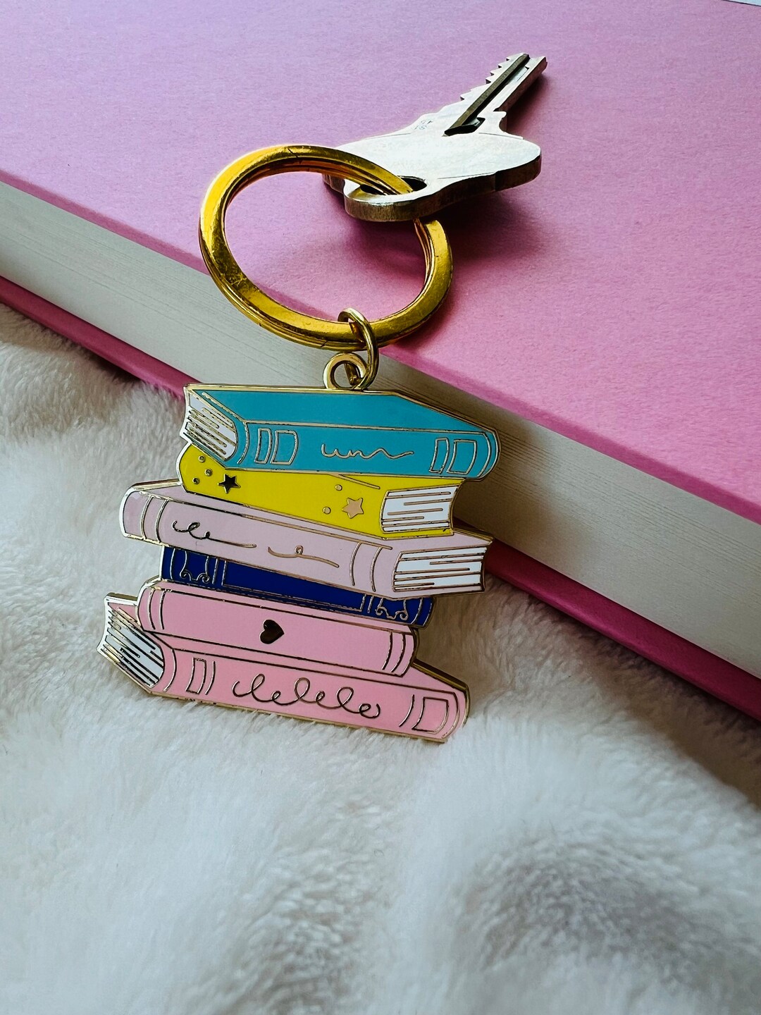 Book Stack Keychain - Bookish Keychains, Gifts for Book Lovers, Book ...