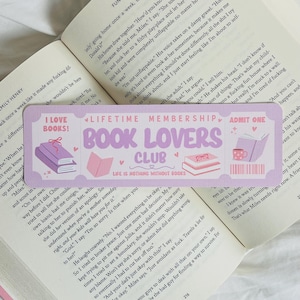 Book Lovers Club Ticket Bookmark | Girly | Girlie | Bookish - Etsy