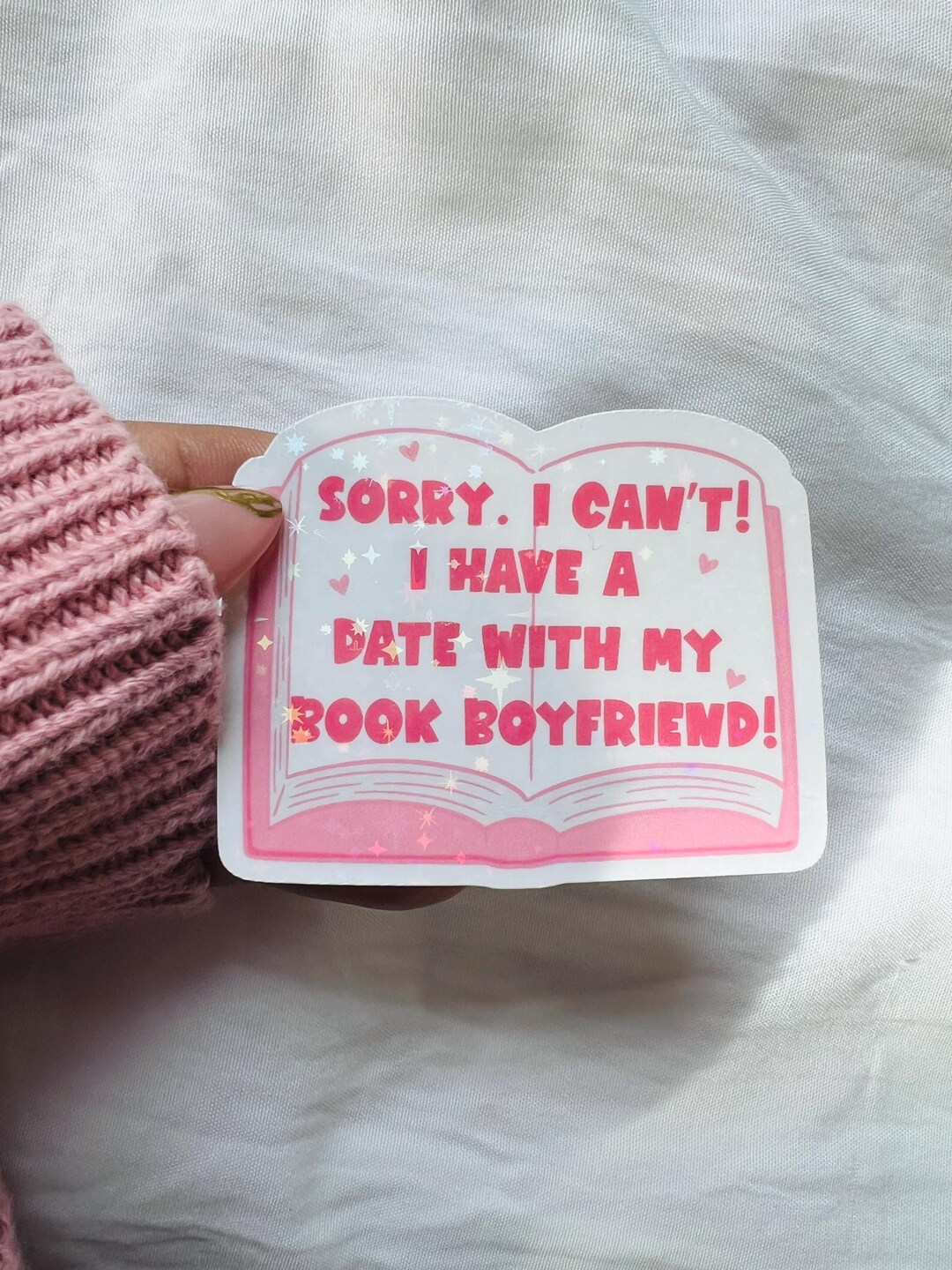 Date With Book Boyfriend Sticker | Holographic | Fictional Men ...
