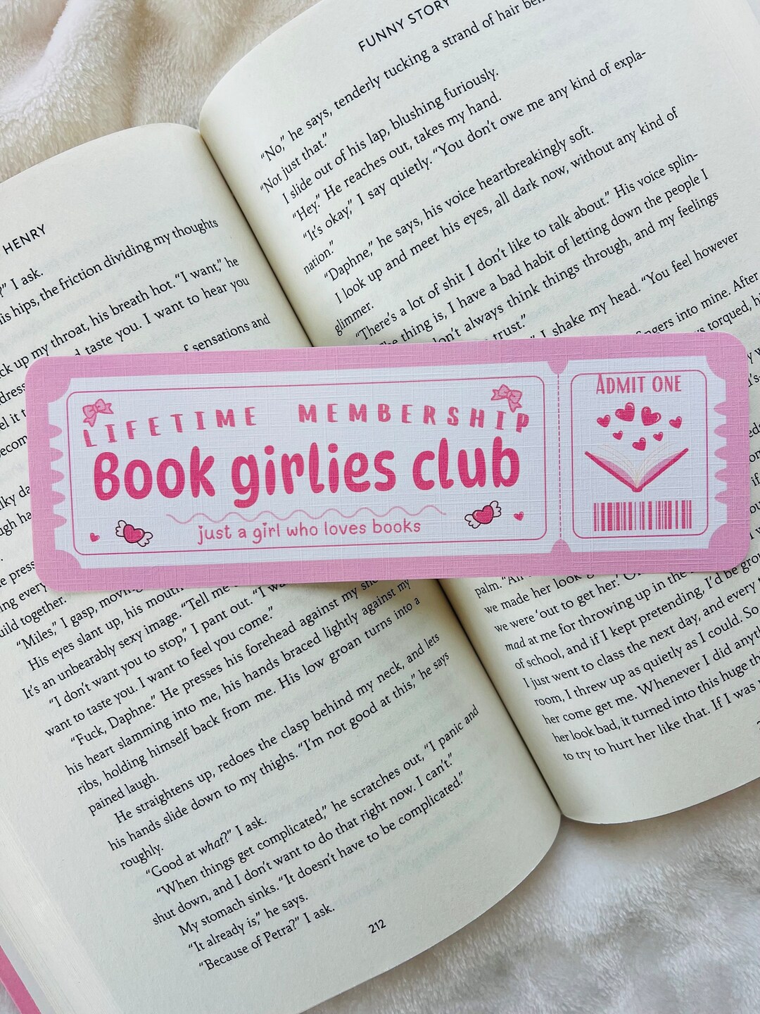 Book Girlies Club Ticket Bookmark | Girly | Bookish | Book Lover - Etsy