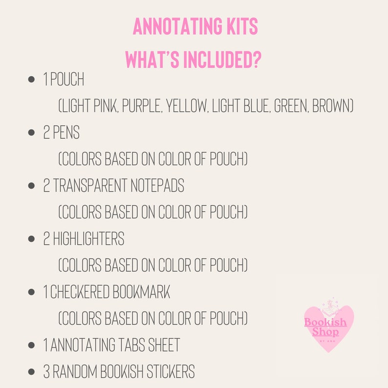 Annotating Kit, Book Annotating Kits, School Supplies, Gift for Book ...