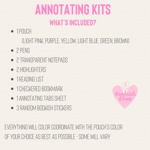 Annotating Kit, Book Annotating Kits, School Supplies, Gift for Book ...