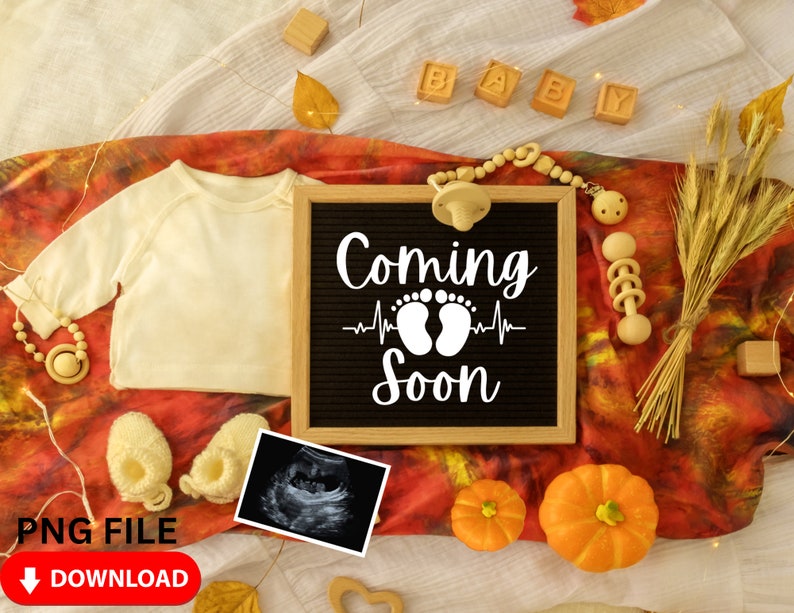 Baby Coming Soon Png Baby Surprise Announcement for Pregnancy - Etsy