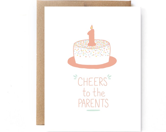 New Parents Greeting Card, First Year of Parenting Card, First Birthday ...