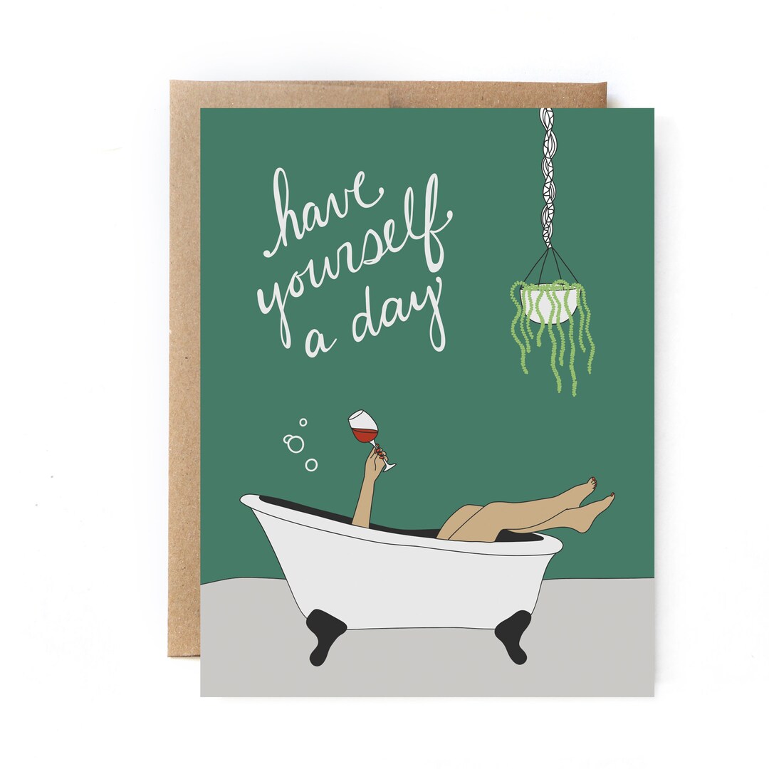 Self Care Birthday Card - Birthday Card for Her - Treat Yourself ...