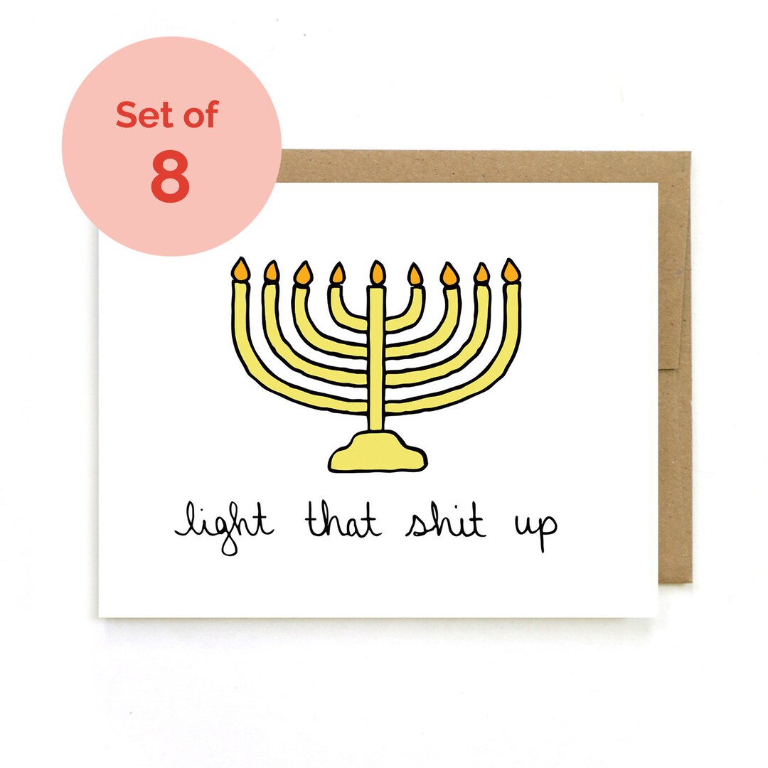 Funny Hanukkah Card Set - Set of Menorah Cards - Mature - Etsy