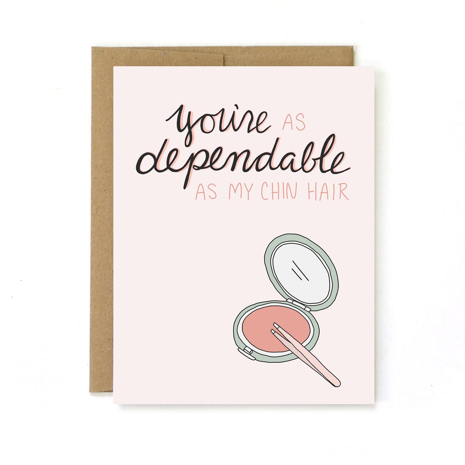 Friendship Card - Funny Thank You Card - Dependable as My Chin Hair - Etsy