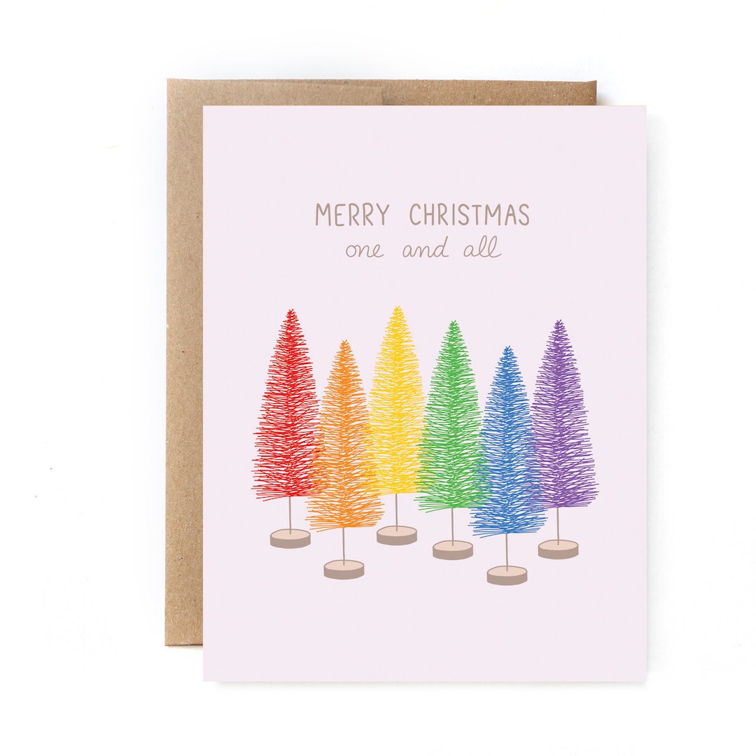 LGBTQ Pride Christmas Holiday Card - Rainbow Christmas Tree Card ...