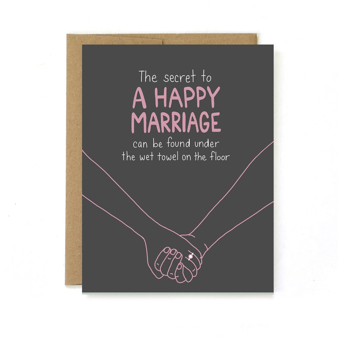 Wedding Card - Card for Couple - Bridal Shower Card - Secret to a Happy ...