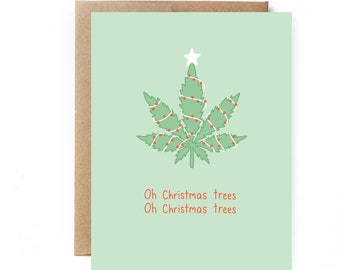 Weed Christmas Card - Etsy
