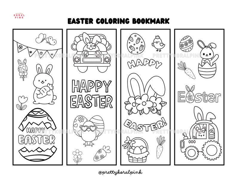 Easter Coloring Bookmarks: Printable Party Favors, Class Activities ...
