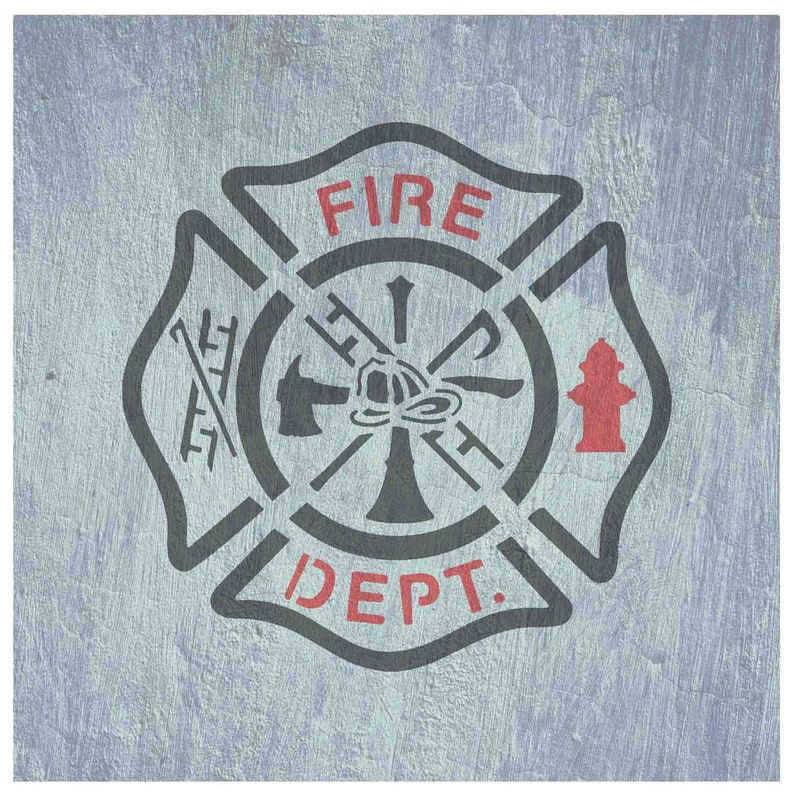 Fire Department Stencil Reusable Stencil for Home Decor, Art, Craft ...