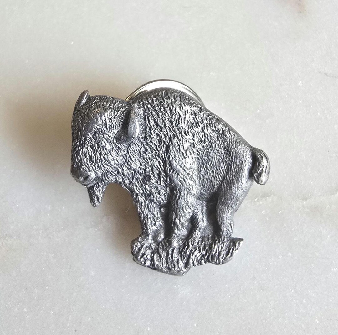 Vintage 1982 Pewter Buffalo Pin: Southwestern Cowboy Jewelry - Etsy