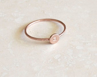 Stacking Initial Rings Gold-filled Set of Three, Custom, Personalized, Monogram Ring, Stackable ...
