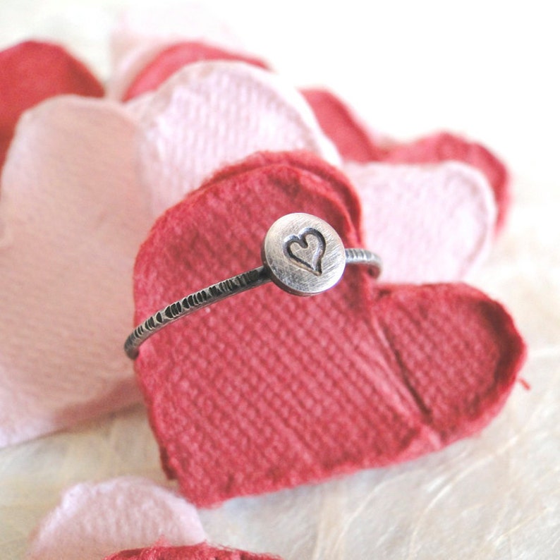 Sterling Silver Heart Ring - Etsy
