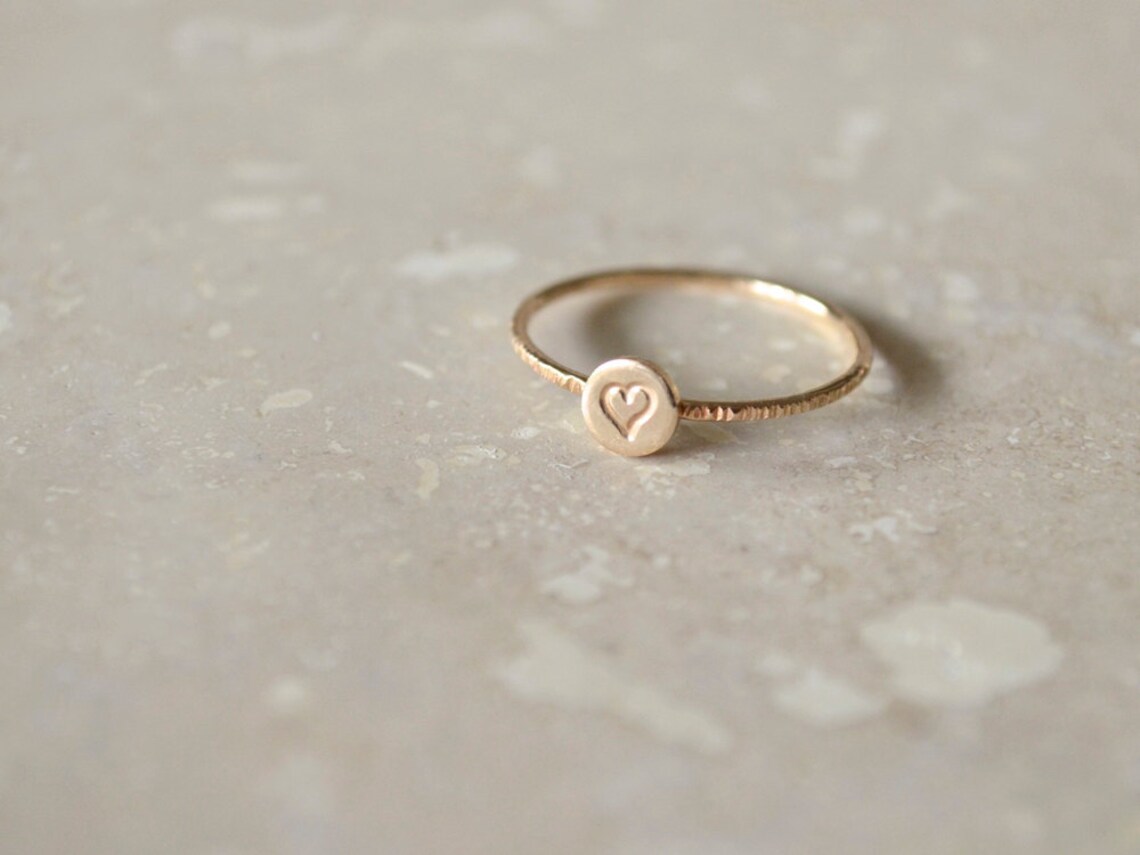 Gold Heart Ring - 14k Gold Filled - Etsy