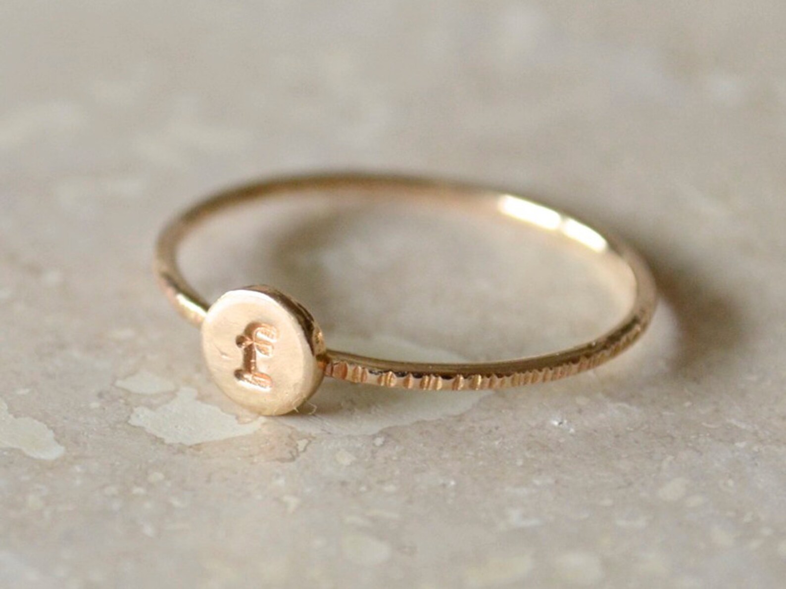 Custom Initial Ring Gold Initial Ring Personalized Stacking - Etsy