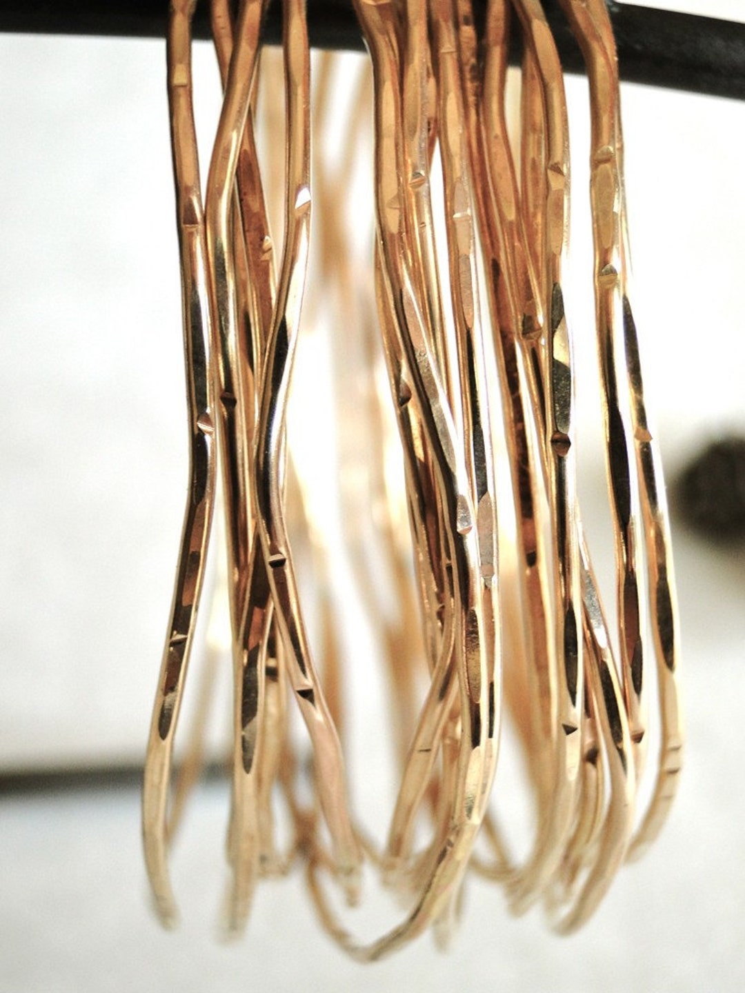 14K Gold Filled Bangles (set of 3) - Etsy