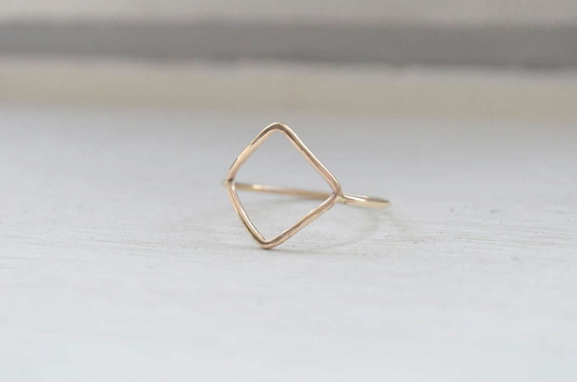 Diamond Shaped Ring - Geometric - Etsy