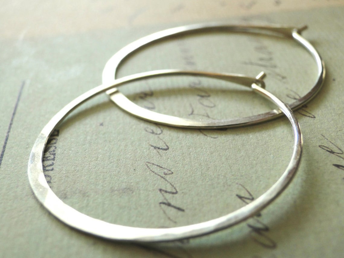 Silver Hoop Earrings, Sterling Silver Hoops - Etsy