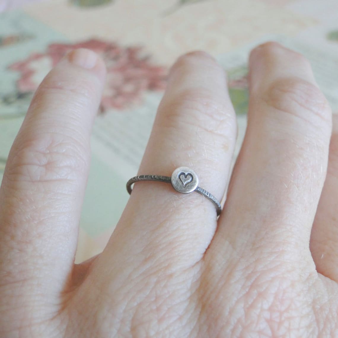Sterling Silver Heart Ring - Etsy
