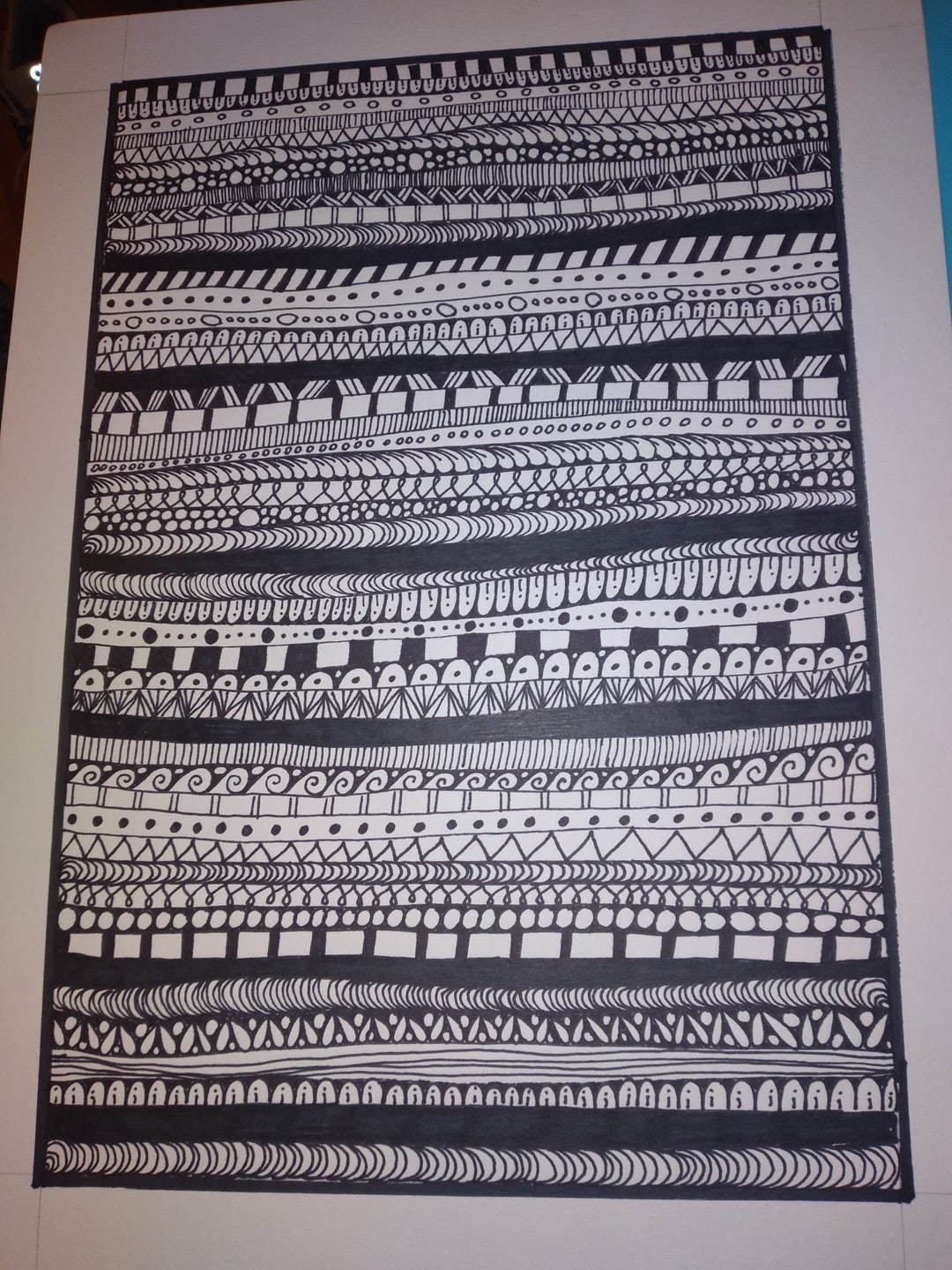 Original Zentangle Art Hand Drawn Pen and Ink Wall Art Design, Doodle ...