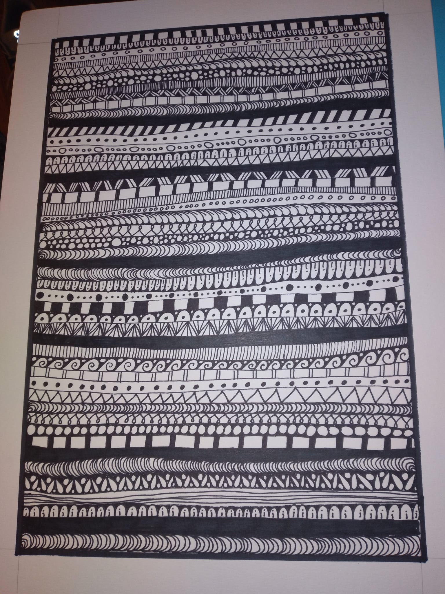 Original Zentangle Art Hand Drawn Pen and Ink Wall Art Design, Doodle ...