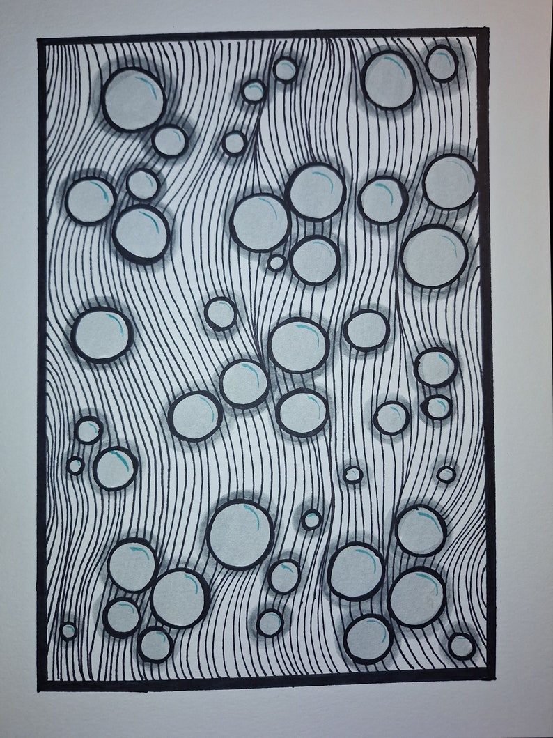 Original Zentangle Art Hand Drawn Pen and Ink Wall Art Design, Doodle ...