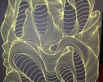 Original Zentangle Art Hand Drawn Pen and Ink Wall Art Design, Doodle ...