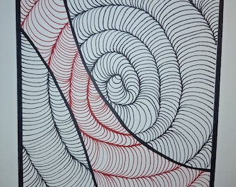 Original Zentangle Art Hand Drawn Pen and Ink Wall Art Design, Doodle ...