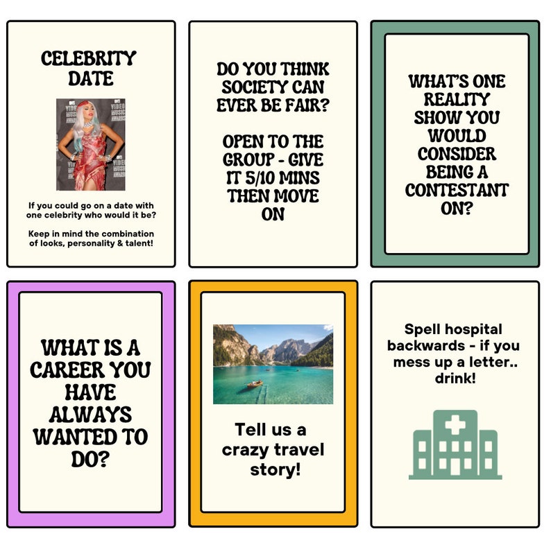 Fun Conversation Starting Prompt Cards for Groups. - Etsy