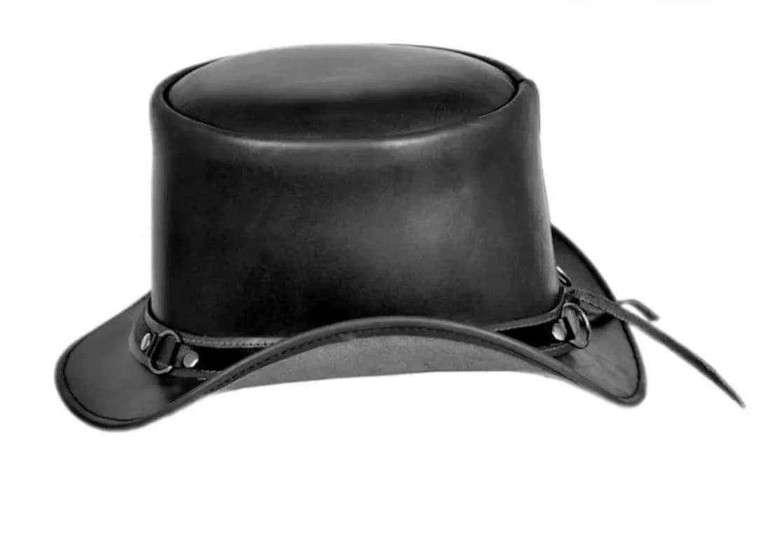 Steampunk Deadman Top Hat, El Dorado Classic Ring Band Biker Leather ...