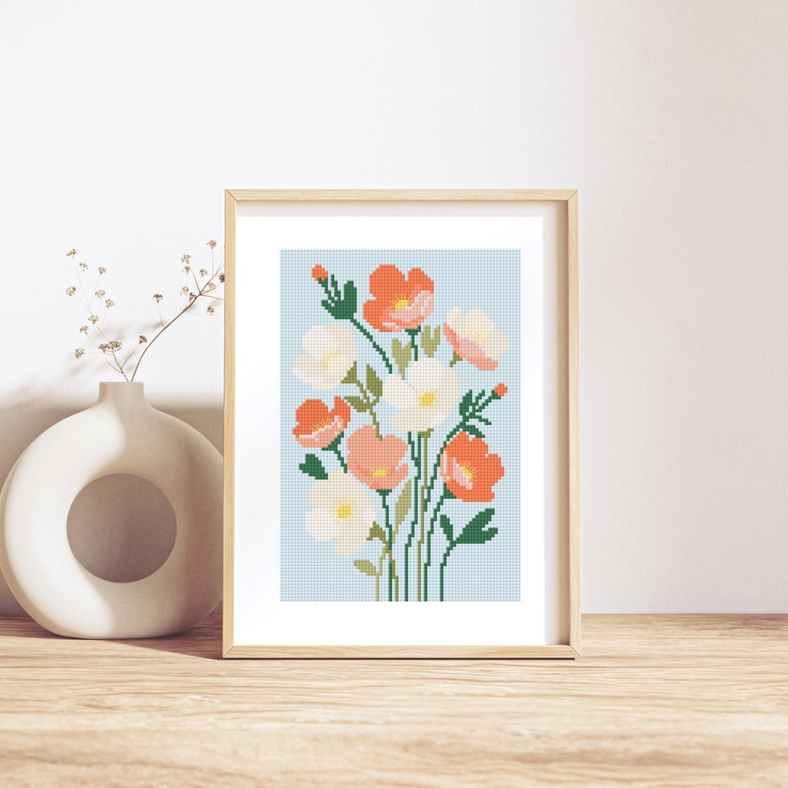 Cross Stitch Pattern Wild Prairie Rose | PDF Instant Download | Modern ...