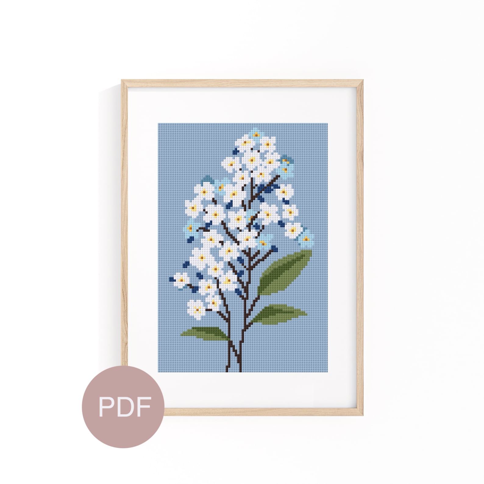 Cross Stitch Pattern Forget-me-not | PDF Instant Download | Modern ...