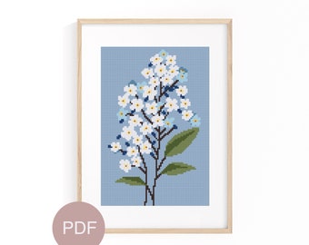 Forget-me-not Cross Stitch Pattern - Etsy