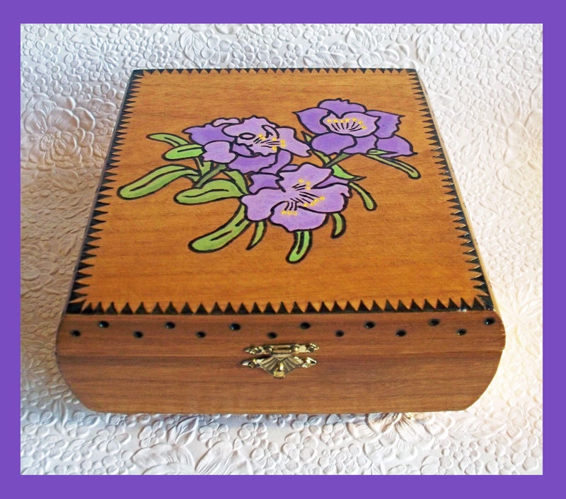 Floral Jewelry Box Lavender Flowers | Etsy