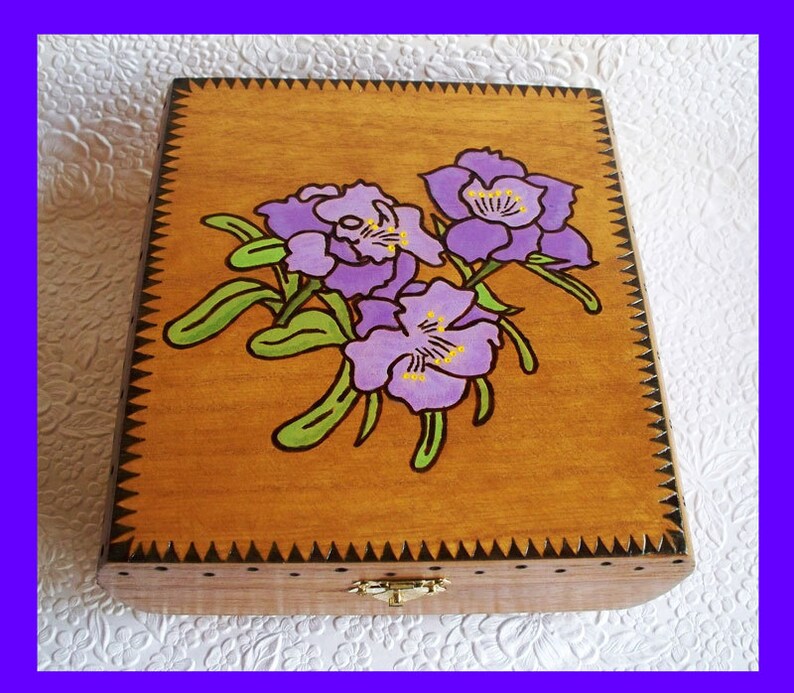 Floral Jewelry Box Lavender Flowers - Etsy