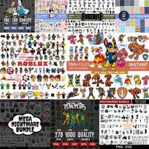 40.000 Mega Cartoon Characters SVG Bundle, SVG for Cricut, Layered ...