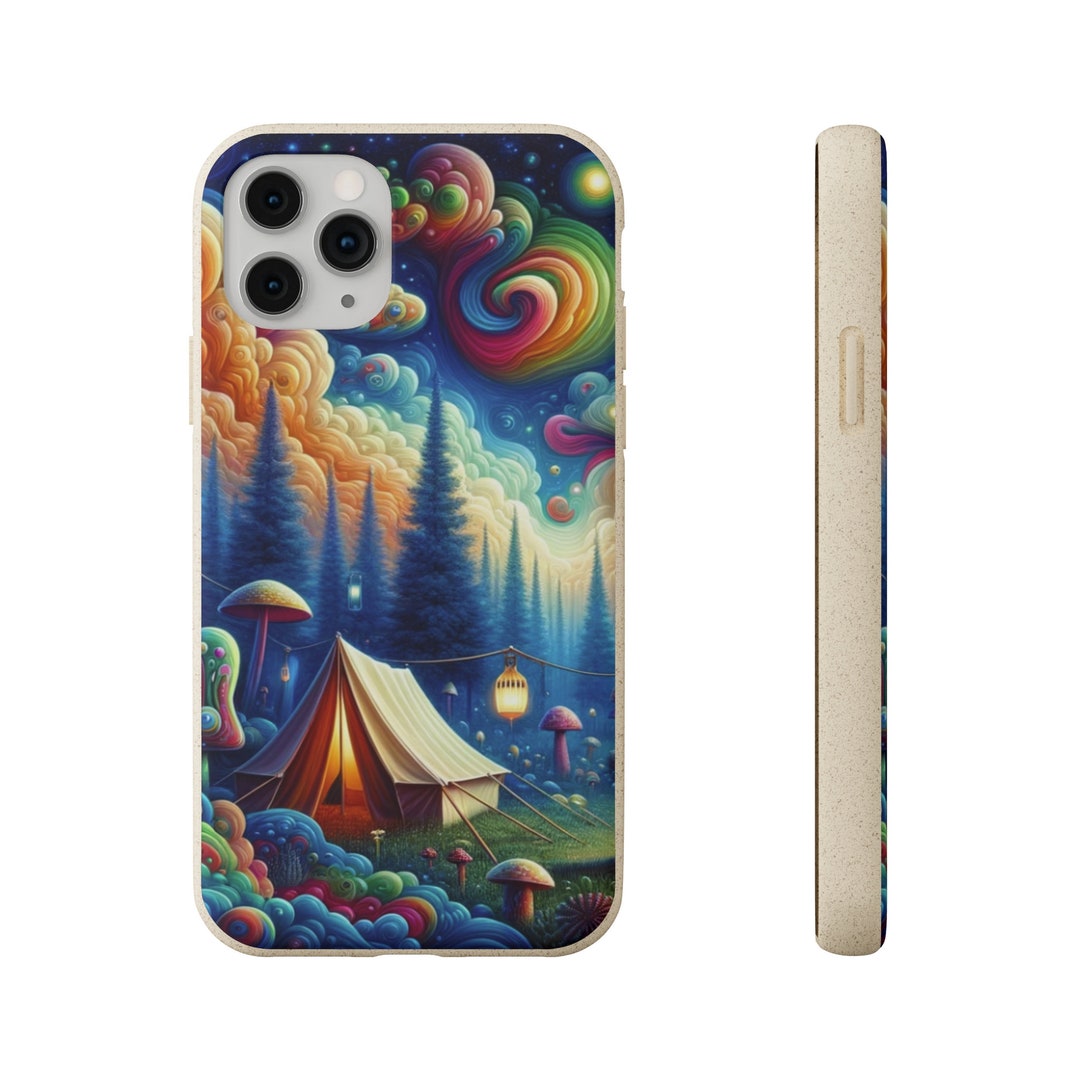 Psychedelic Surrealistic Camping Design Biodegradable Phone Case - Etsy
