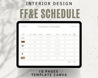 Interior Design Finishes Schedule Canva Template - Etsy