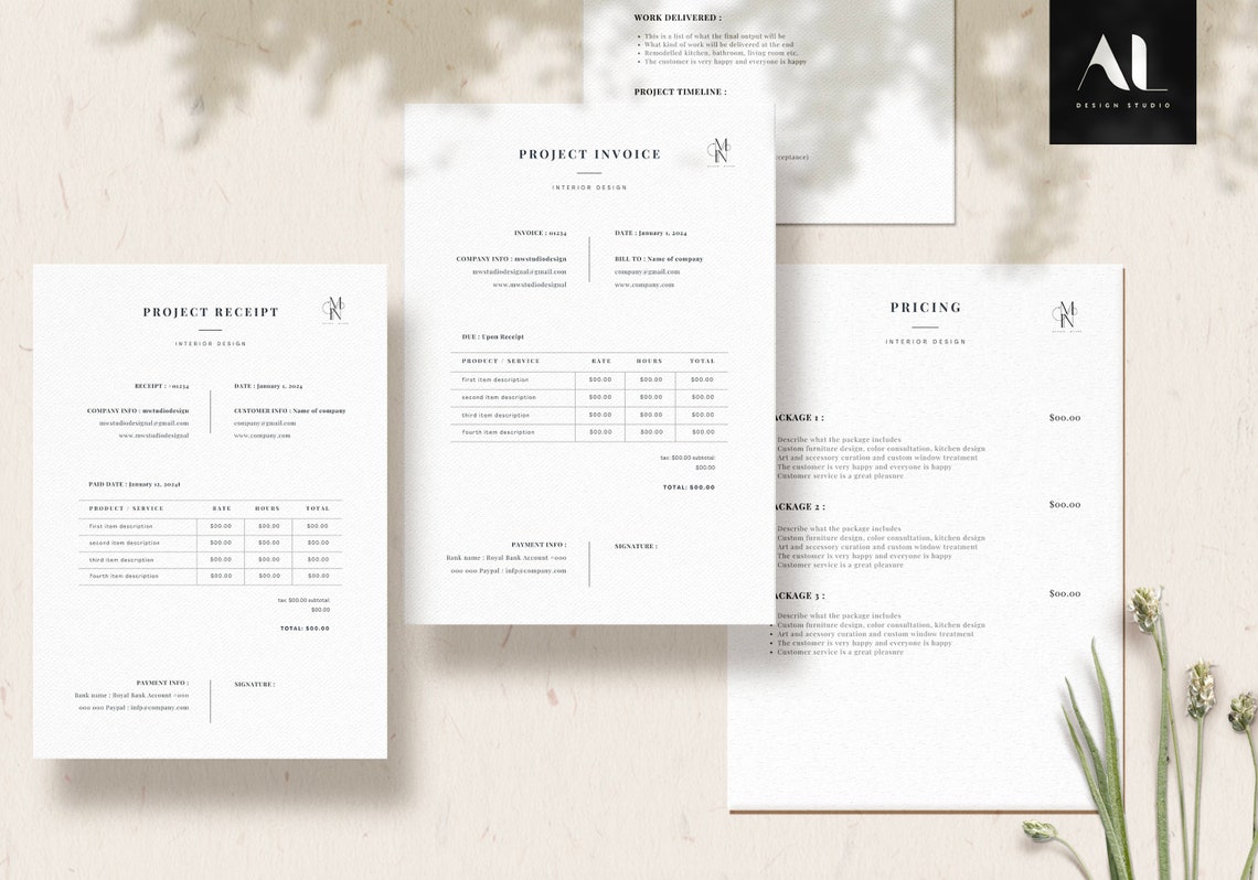 Interior Design Forms Contract Canva | Interior Designer Bundle ...