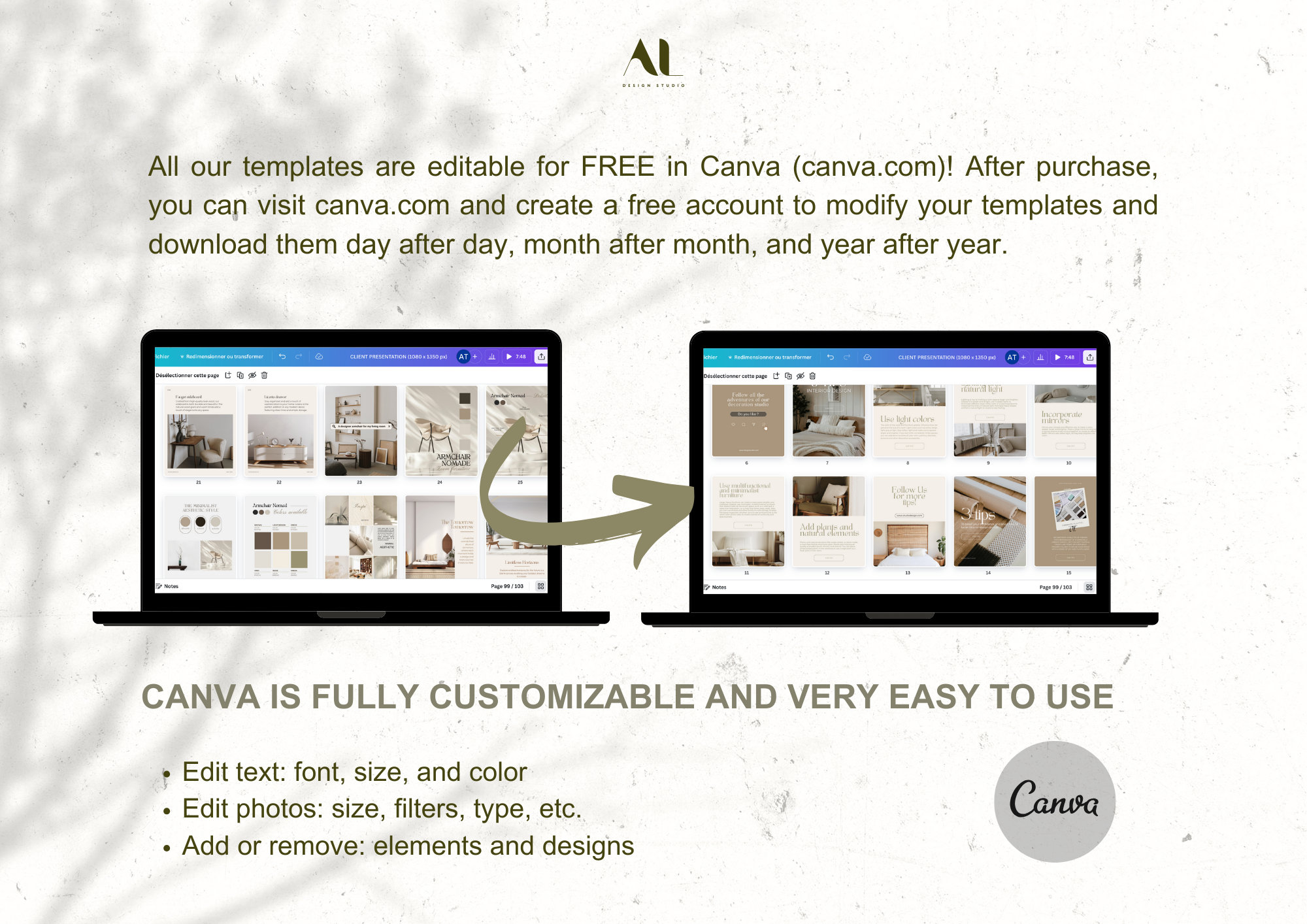 Interior Design Instagram Post Templates, Interior Decoration Posts and ...