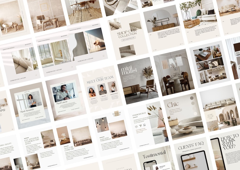 Interior Design Instagram Post Templates, Interior Decoration Posts and ...