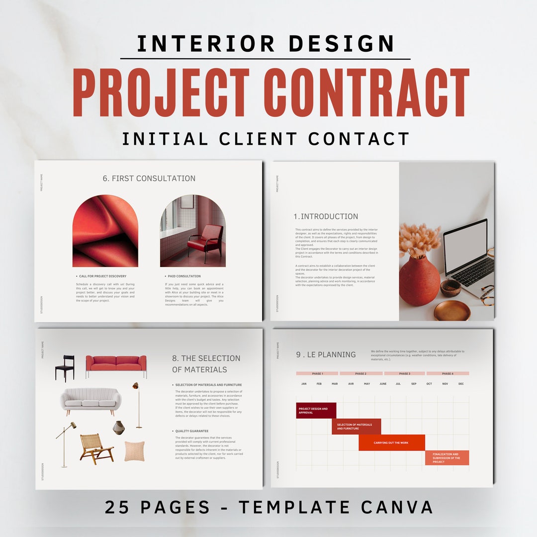 Interior Design Project Contract L Client Proposal Template Canva ...